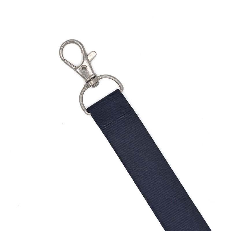 20 mm Black Satin Lanyard with Safety and Metal Hook | Sogedex